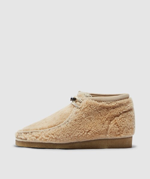 Moncler X Clarks Originals Wallabee Borg Boot In Beige | ModeSens