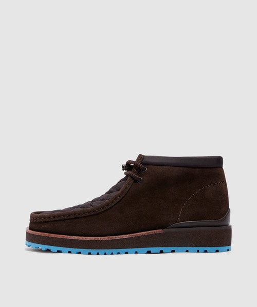 Moncler X Clarks Originals Patterned Wallabee Boot In Dark Brown | ModeSens